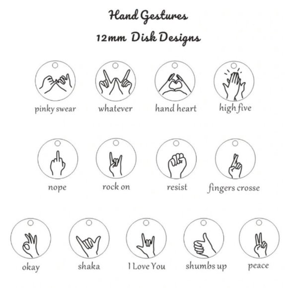 Jewelry | Whatever Sign Language Gold Charm Disc Necklace | Poshmark